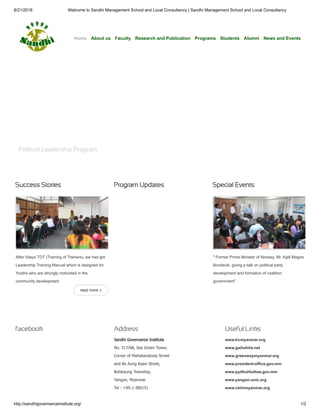 SANDHI GOVERNANC INSTITUTE ORGANIZATION IN MYANMAR | PDF