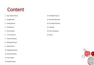 Sandhya Chouhan , Diploma Fashion Design 1st Year (Basic Pattern Development Project) | PPT