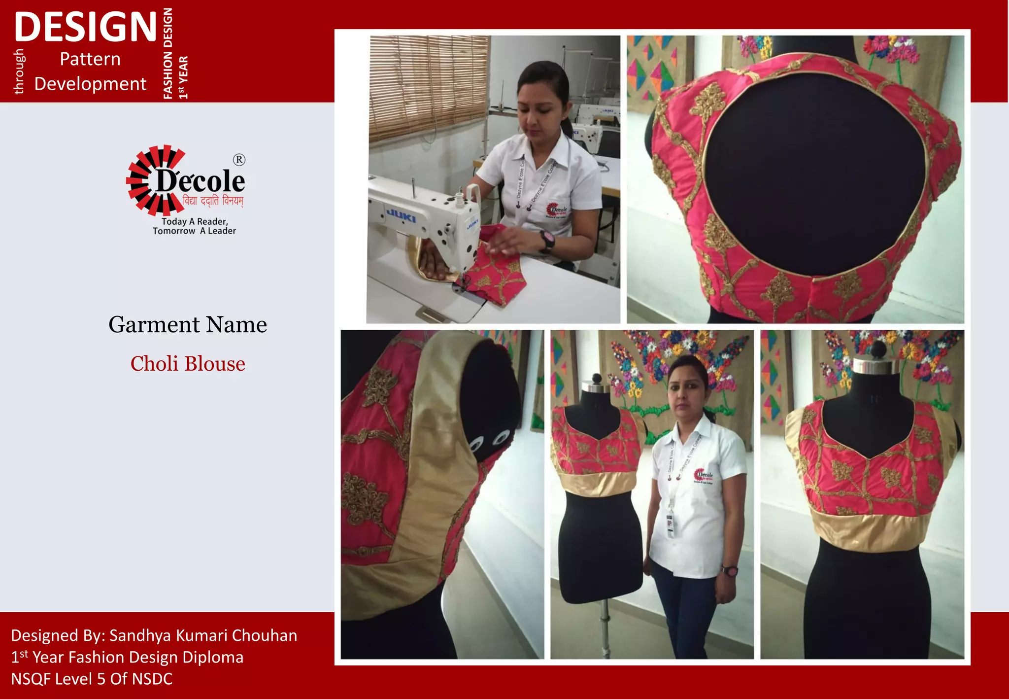 Sandhya Chouhan, Diploma Fshion Design First Year, (Basic Pattern ...