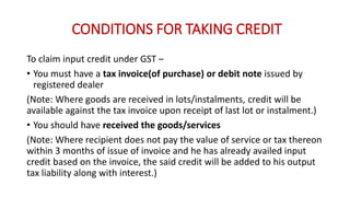 GST-INPUT TAX CREDIT | PPTX