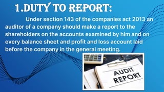 Rights and duties of company auditor | PPTX