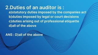 Rights and duties of company auditor | PPTX