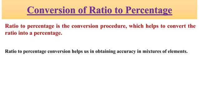 Comparing Quantities Part 5 " Conversion of Ratio to Percentage" | PPTX ...