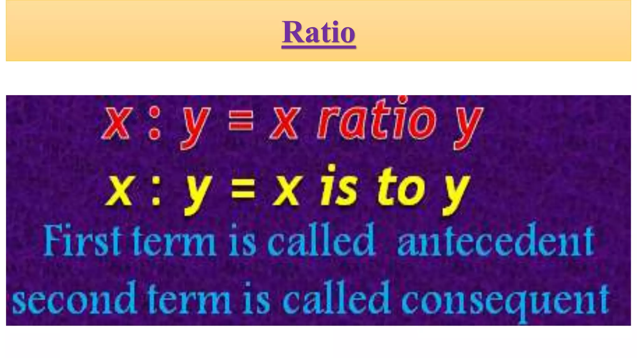 Comparing Quantities Part 1"Ratio" | PPTX