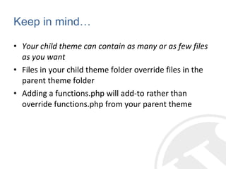 Intro to WordPress Child Themes | PPT