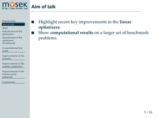 2009 : Solving linear optimization problems with MOSEK | PDF