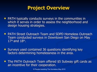 San Diego Homeless Assessment - PATH | PPT | Eldercare | Family and ...
