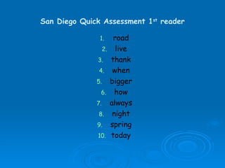 San Diego Quick Assessment | PPT