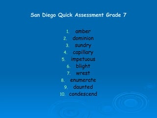 San Diego Quick Assessment | PPT