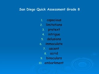 San Diego Quick Assessment | PPT