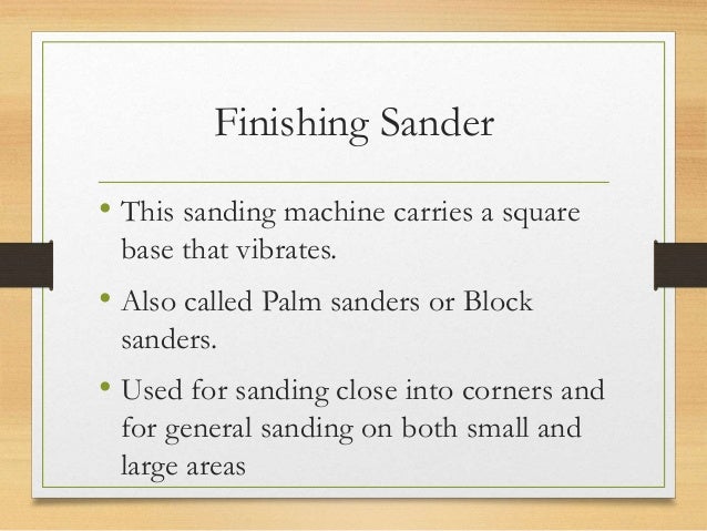 Sanding machines | PPTX