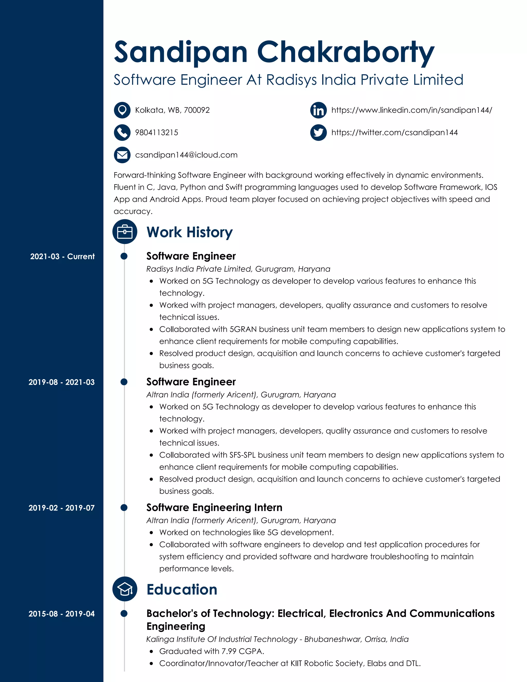 Sandipan Chakraborty's Resume | PDF