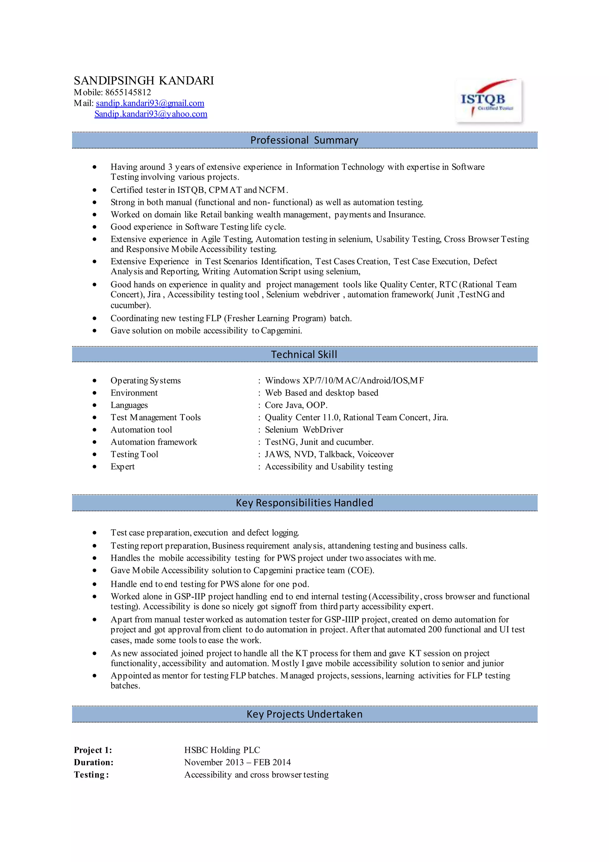Sandipsingh kandari resume | PDF