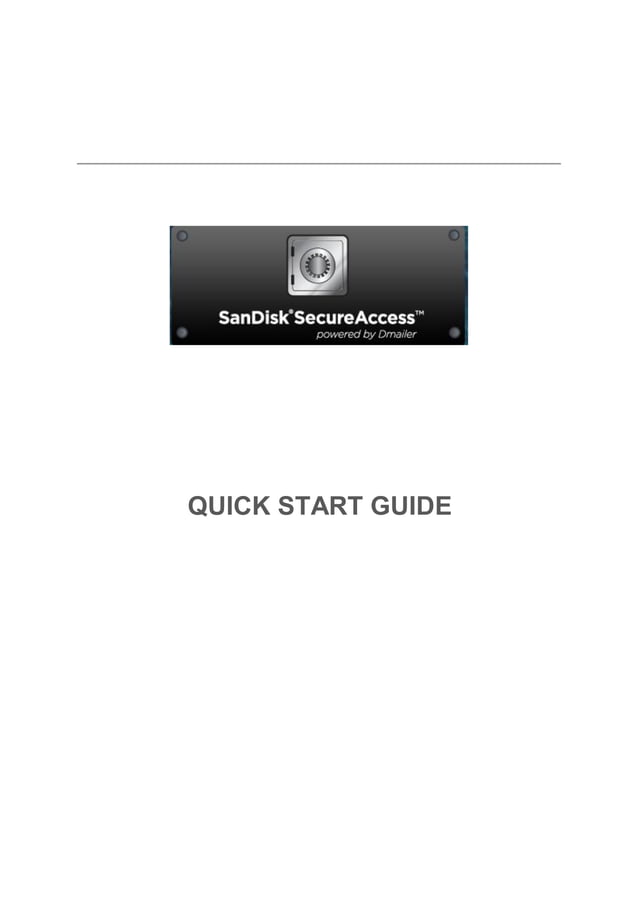 San disksecureaccess quickstartguide_win | PDF