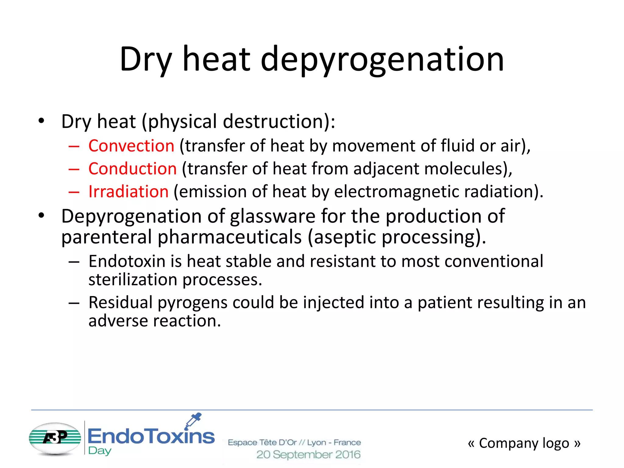 Depyrogenation by dry heat | PPTX
