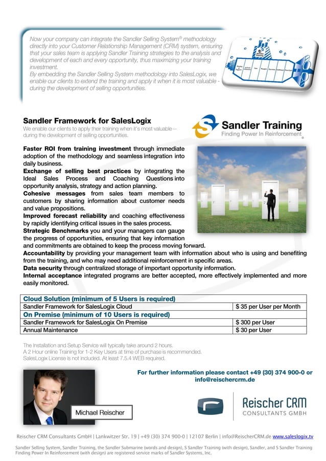 Sandler Framework for Saleslogix CRM | PDF