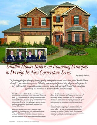 Sandlin Homes featured in Building Savvy Magazine | PDF