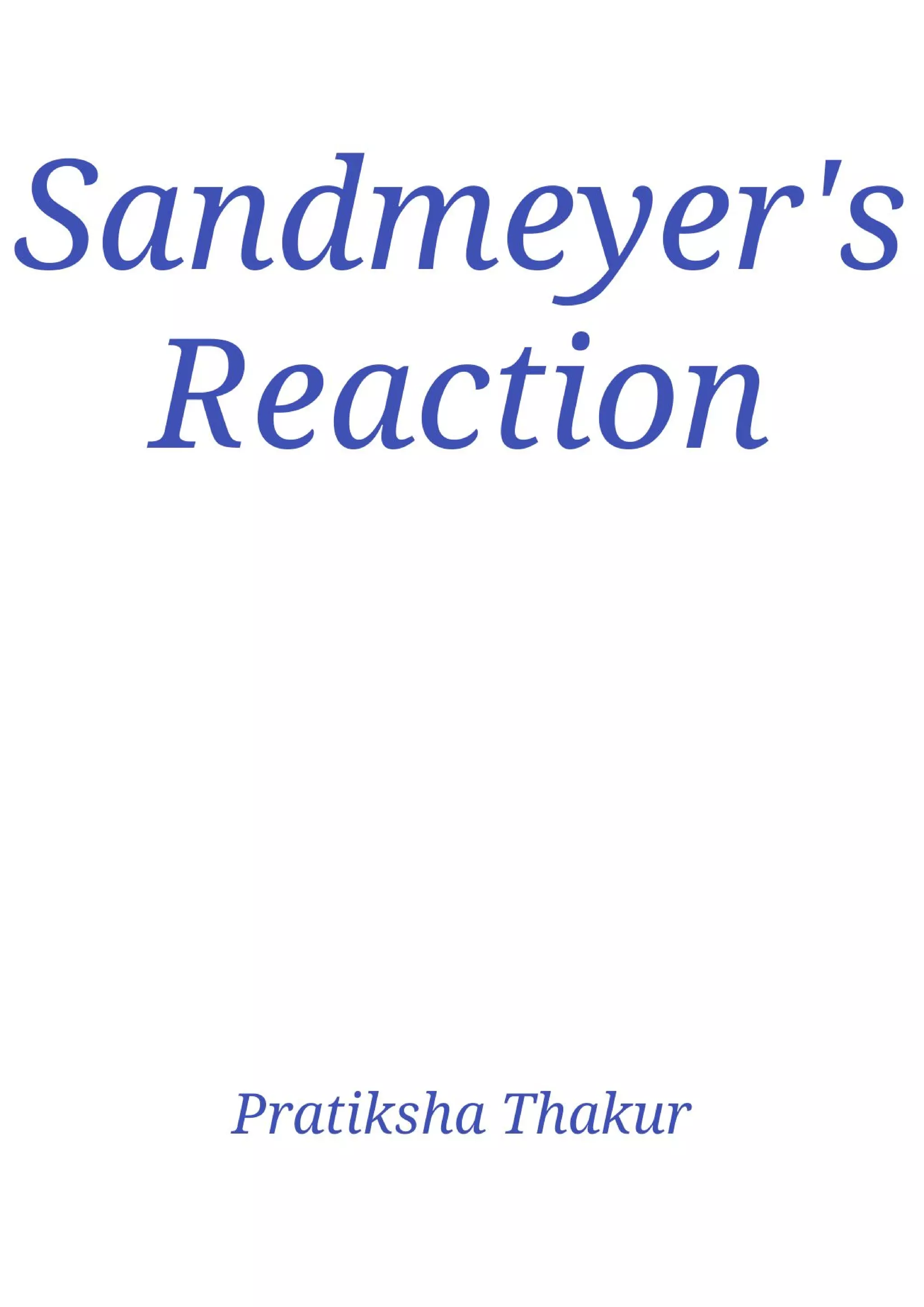 Sandmeyer's Reaction | PDF