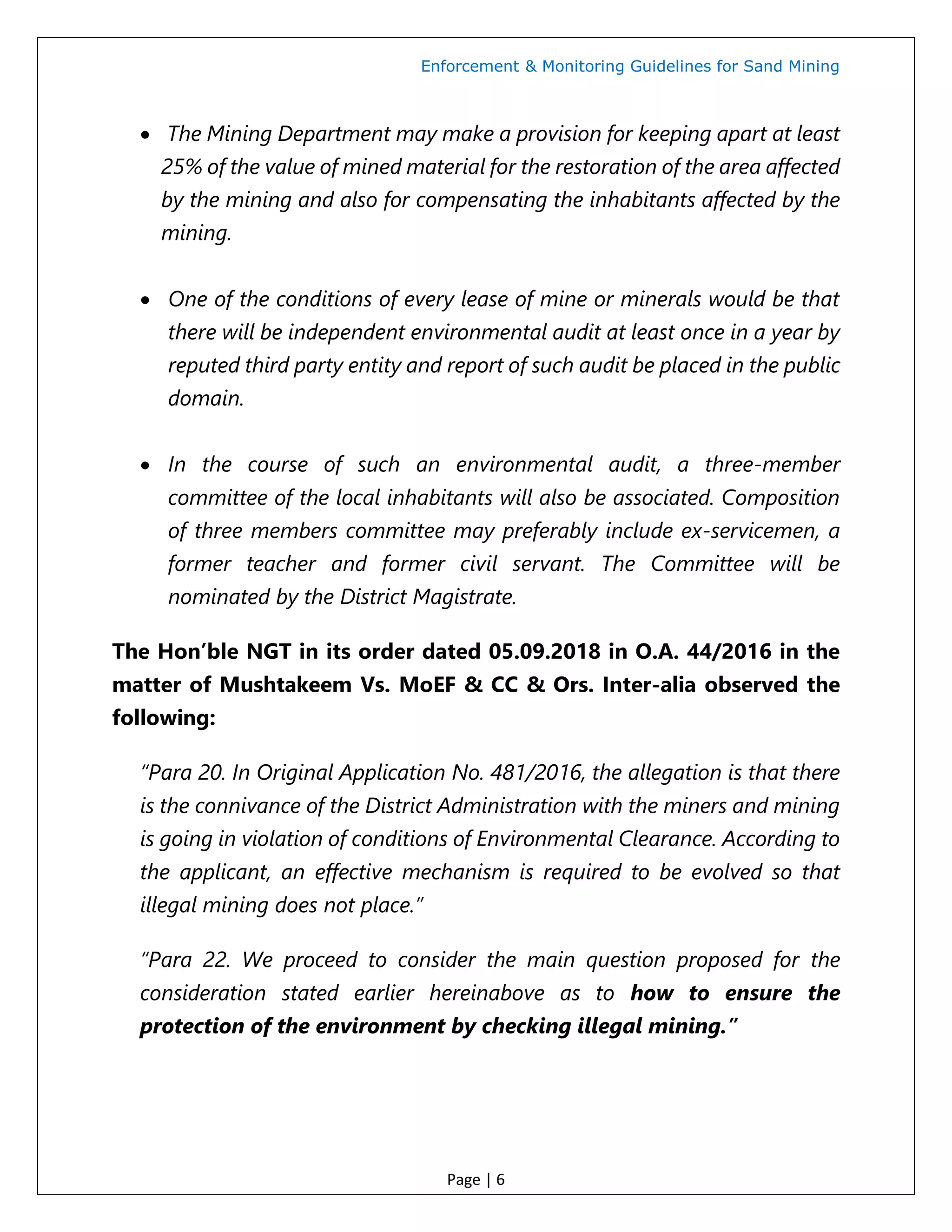 Sand mining management guidelines2020 | PDF