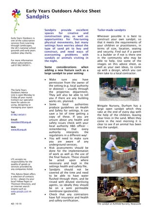 Sandpits: Early Years Outdoors Learning | PDF