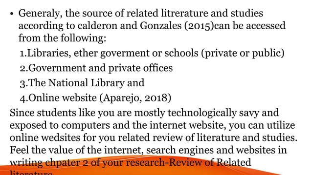 selecting and synthesizing info. from relevant literature | PPTX