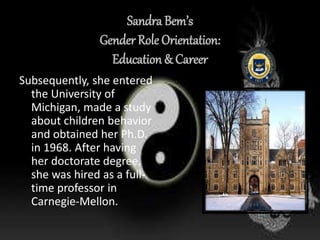 Sandra Bem's Gender Role Orientation | PPTX