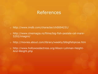 Big Fish - Sandra's Character Analysis | PPTX