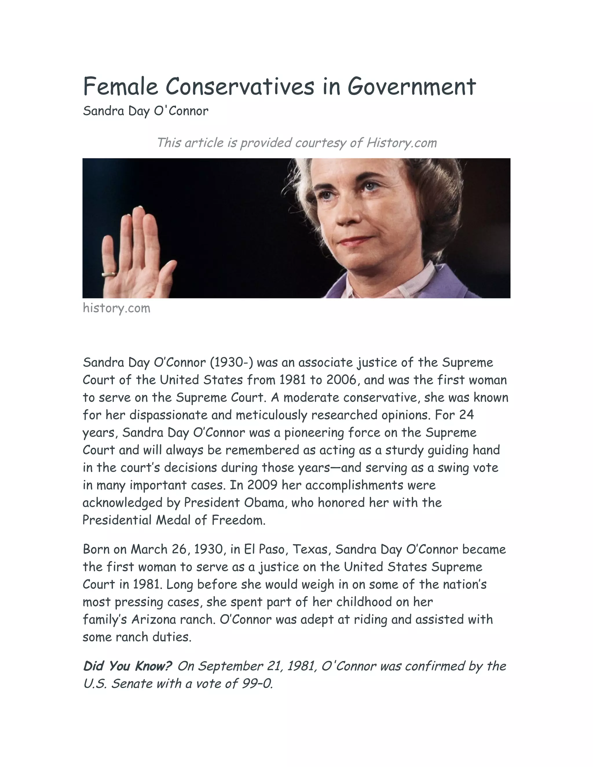 Sandra Day O'Connor | PDF