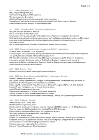 Sandra Dumas - CV 2025 - work experience | PDF