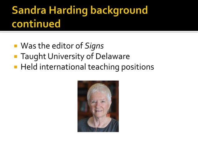 Sandra Harding Discussion Leading | PPT