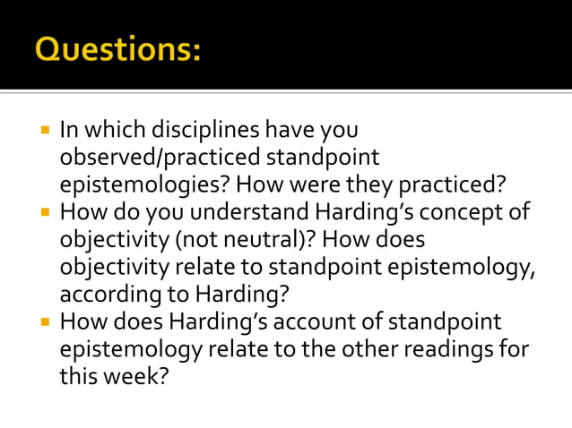 Sandra Harding Discussion Leading | PPT