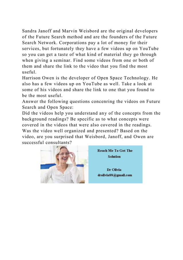 Sandra Janoff and Marvin Weisbord are the original developers of the.docx