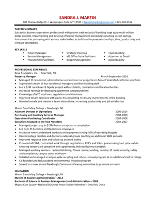 Sandra Martin's Resume - Property Manager | PDF | Business ...