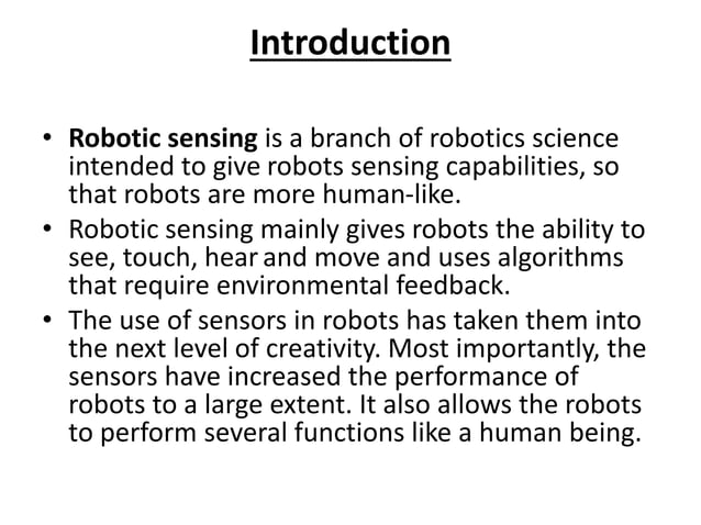 sensors in robotics | PPTX