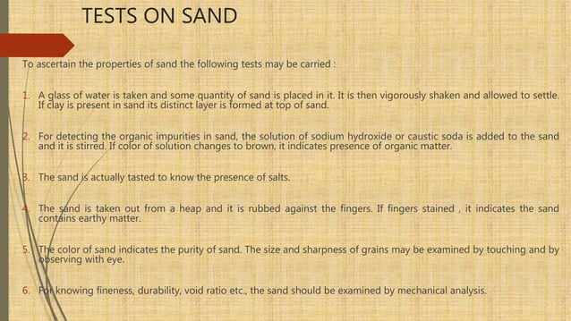 Sand as a building material | PPT
