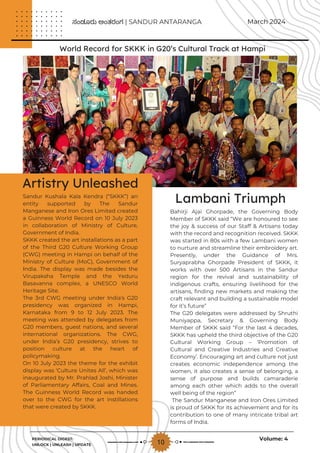 Sandur Antaranga Mar 2024 - Annual Magazine of SMIORE | PDF