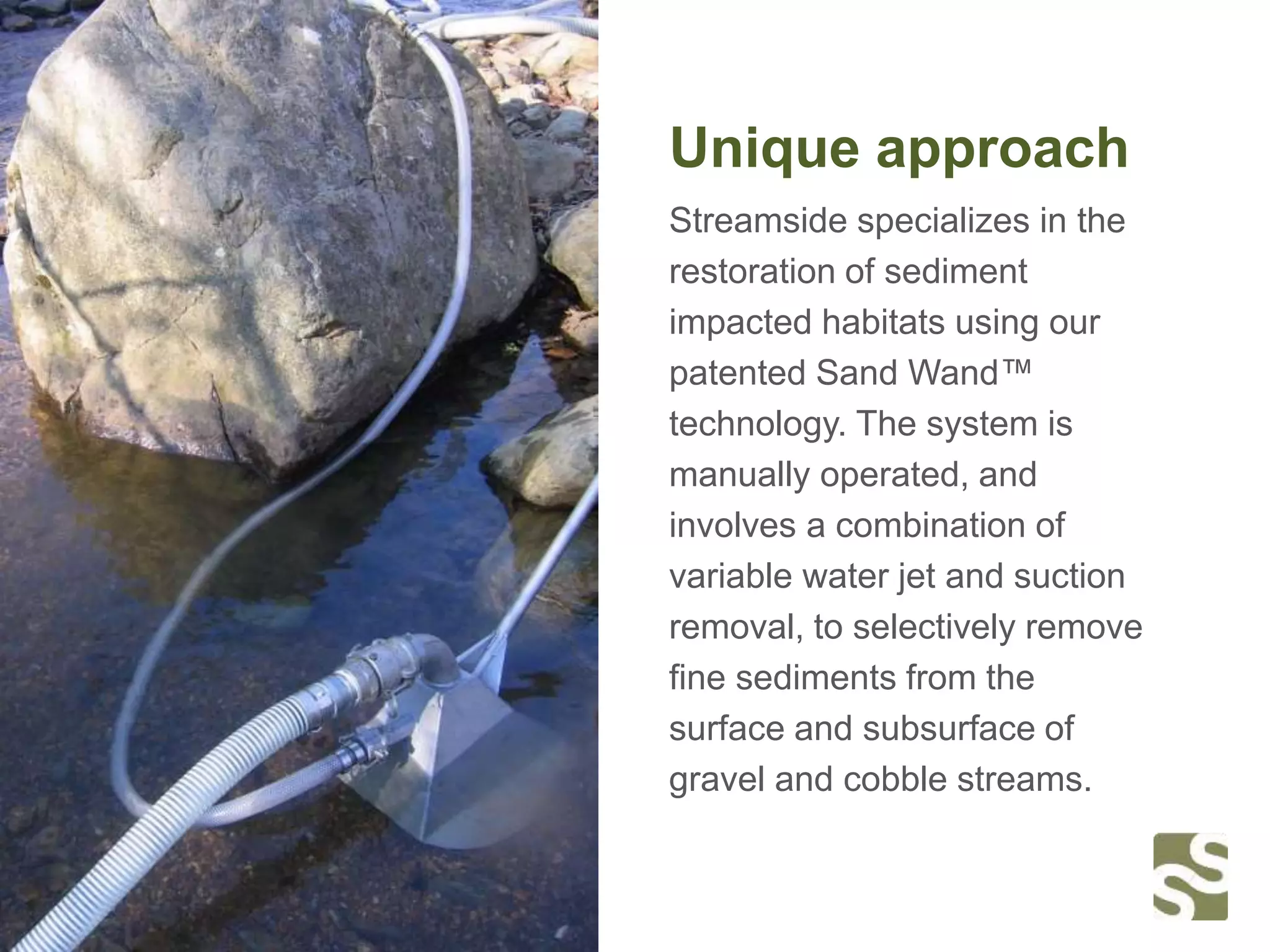 Sand Wand Sediment Removal System for In-stream Restoration | PPTX