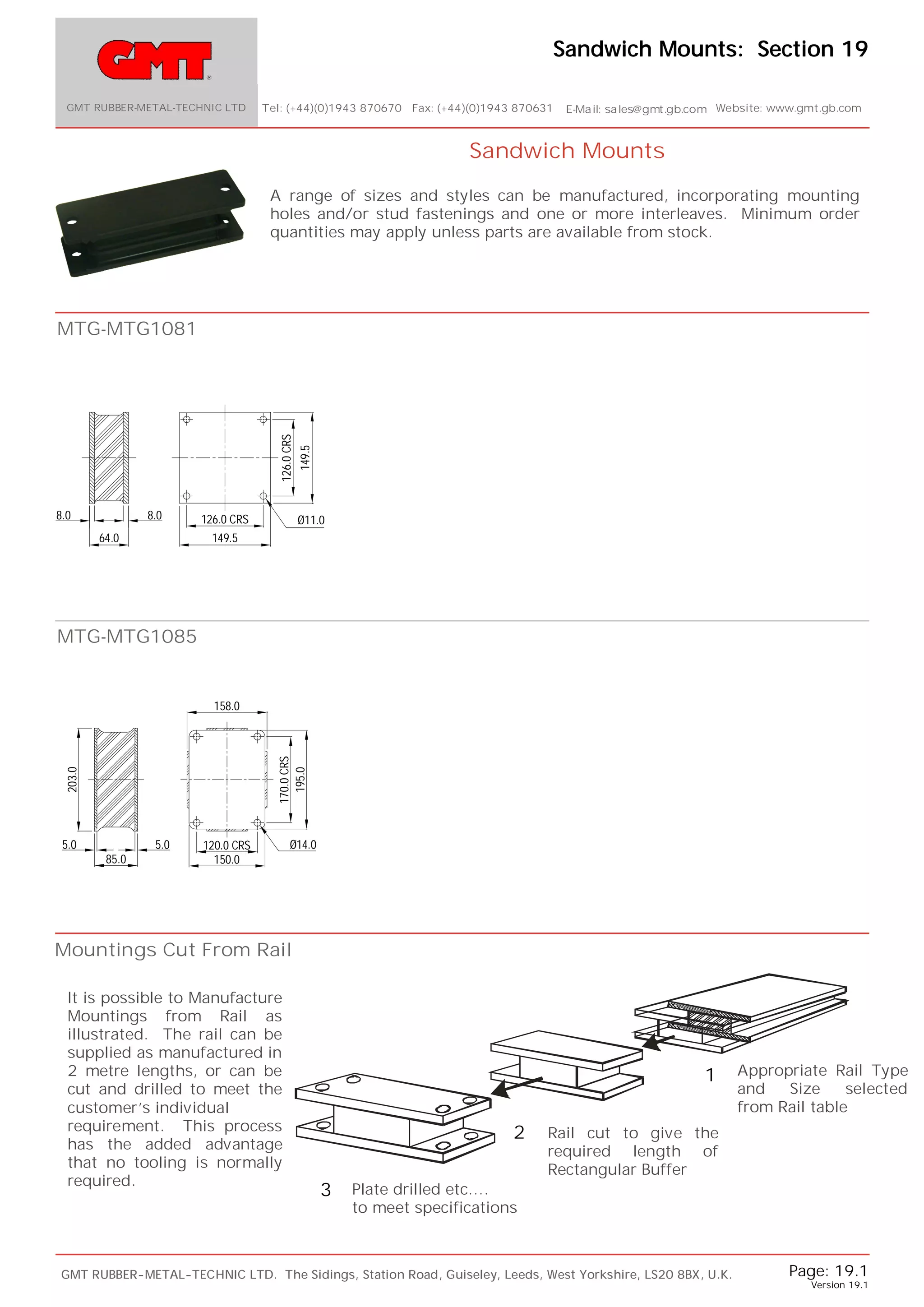 Rubber Sandwich Mounts by GMT | PDF