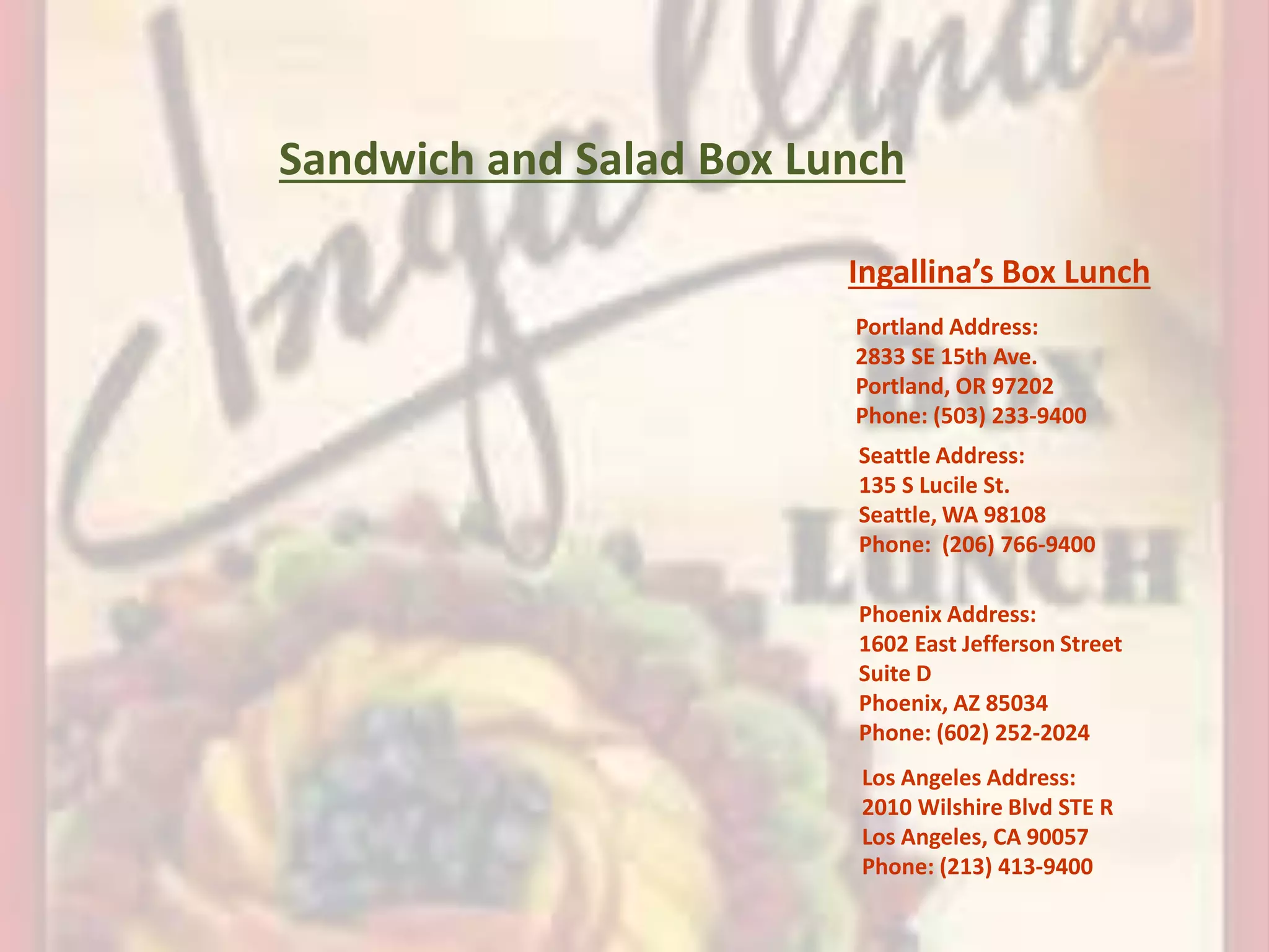 Sandwich and salad box lunch | PPT