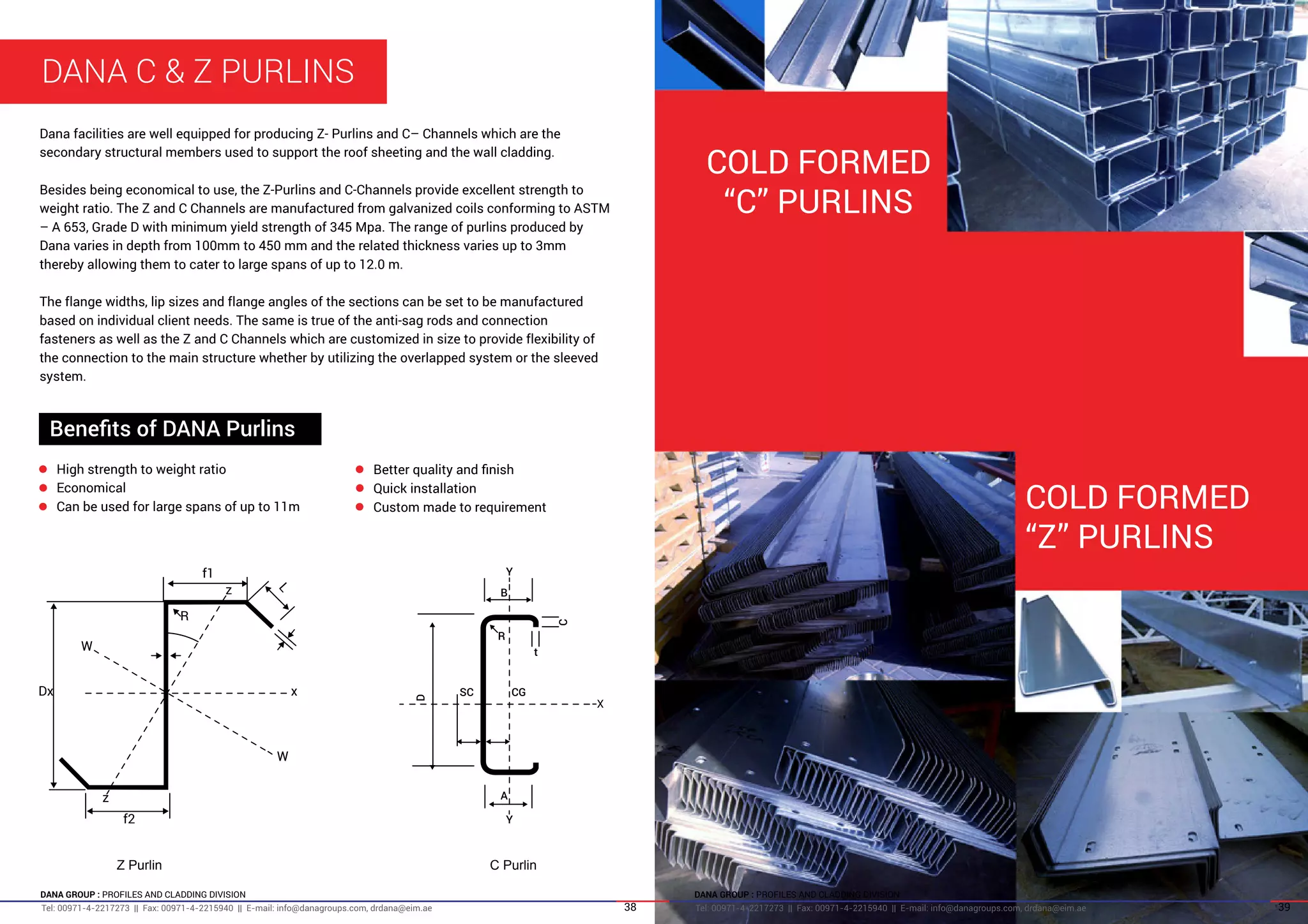 Sandwich panels gi_purlins_steel_profiles_decking_sheets_dana_uae | PDF