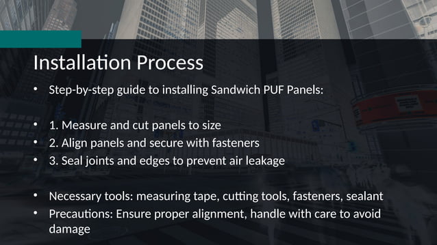 Comprehensive Guide to Sandwich PUF Panels for Superior Insulation | PPTX | Indoor Environmental ...
