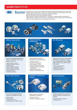 BAUMER SENSORS AND TDS METER By Sandwix Instruments | PDF
