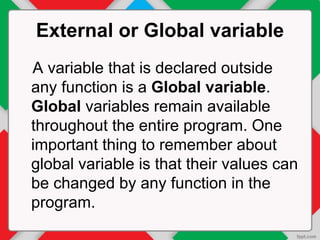 Storage classes in C | PPTX