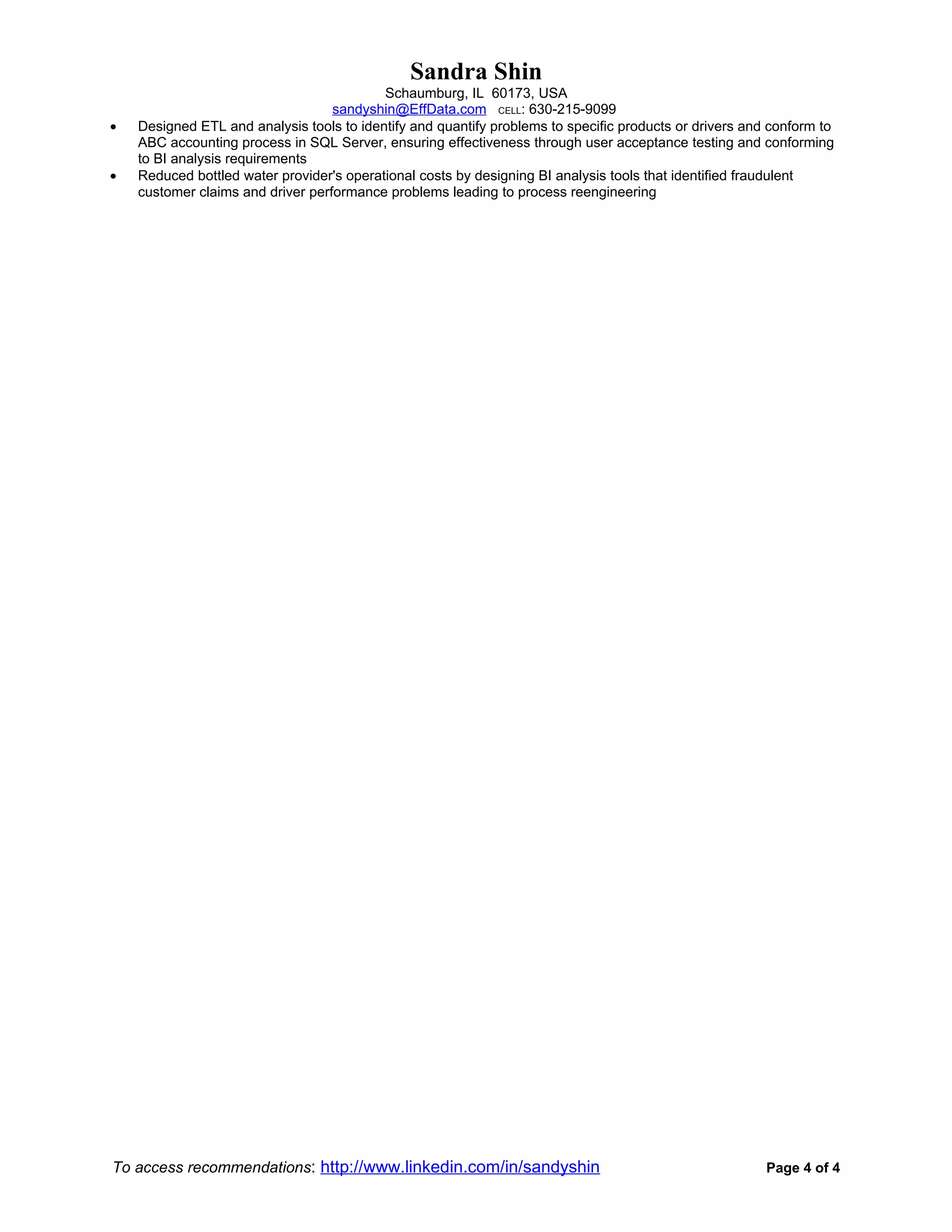 Sandy Shin SQL-CV | DOC | Databases | Computer Software and Applications