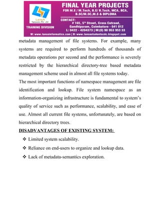 Sane semantic-aware namespace in ultra-large-scale file systems | DOC
