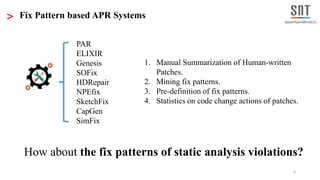 AVATAR : Fixing Semantic Bugs with Fix Patterns of Static Analysis ...