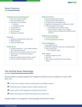 Saner 2.0 product sheet | PDF