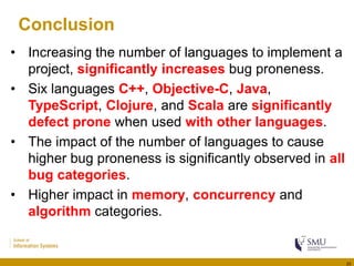 A Large Scale Study of Multiple Programming Languages and Code Quality | PPT