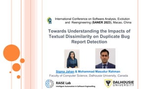 Towards understanding the impacts of textual dissimilarity on duplicate bug report detection ...