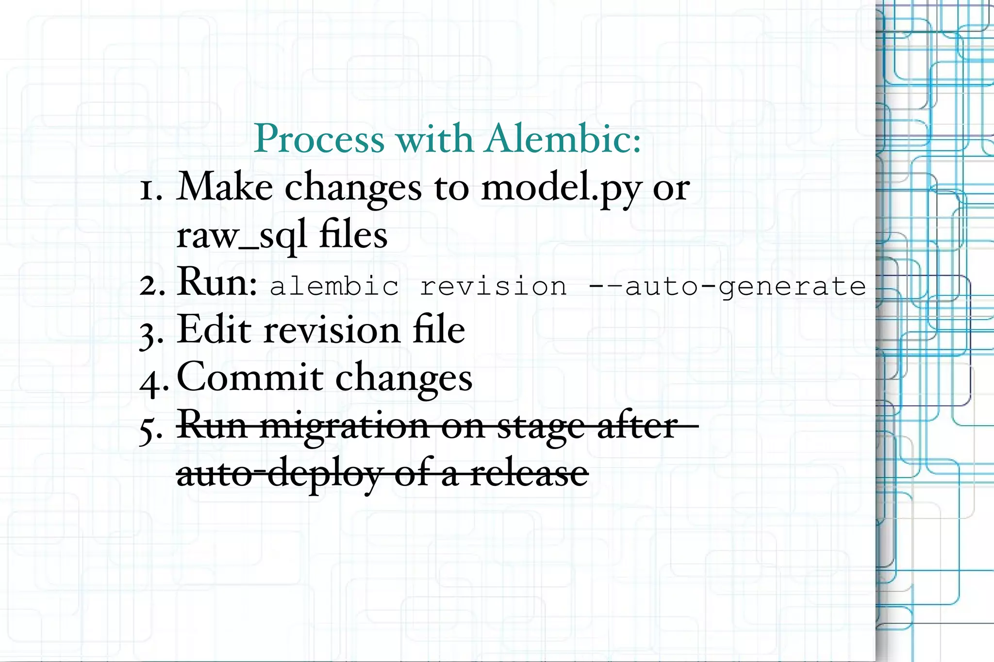 Selena Deckelmann - Sane Schema Management with Alembic and SQLAlchemy ...